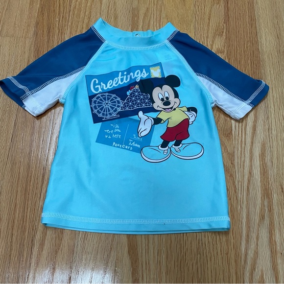 Disney | Swim | Disney Mickey Mouse Short Sleeve Blue Rash Guard Size ...